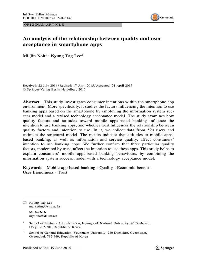 An analysis of the relationship between quality and user acceptance in ...