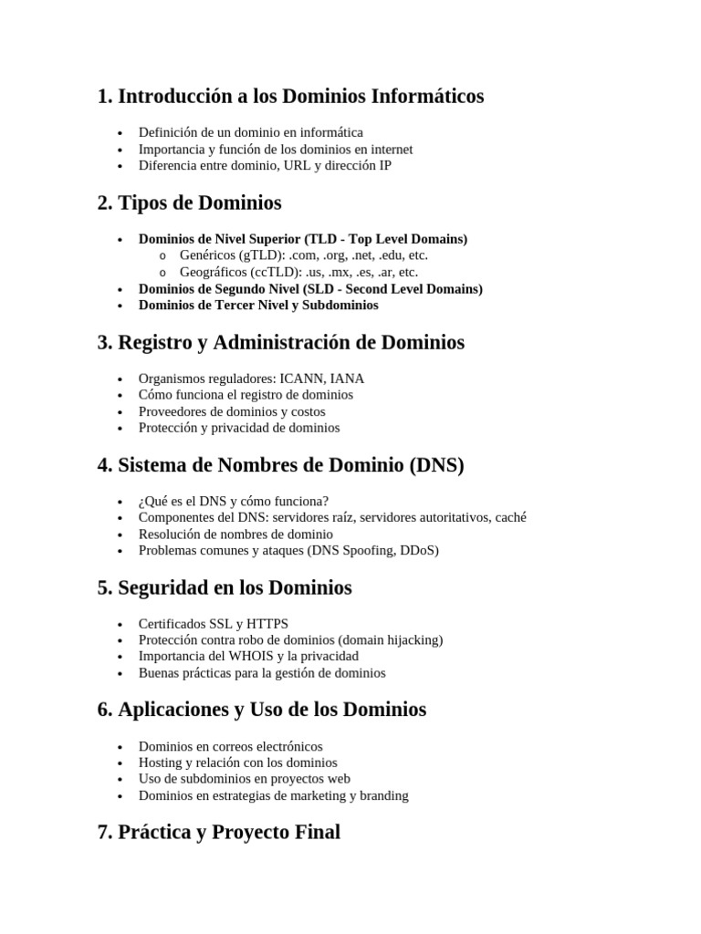 Dominio de Temas Informaticos | PDF | sistema de nombres de dominio | Nombre de dominio