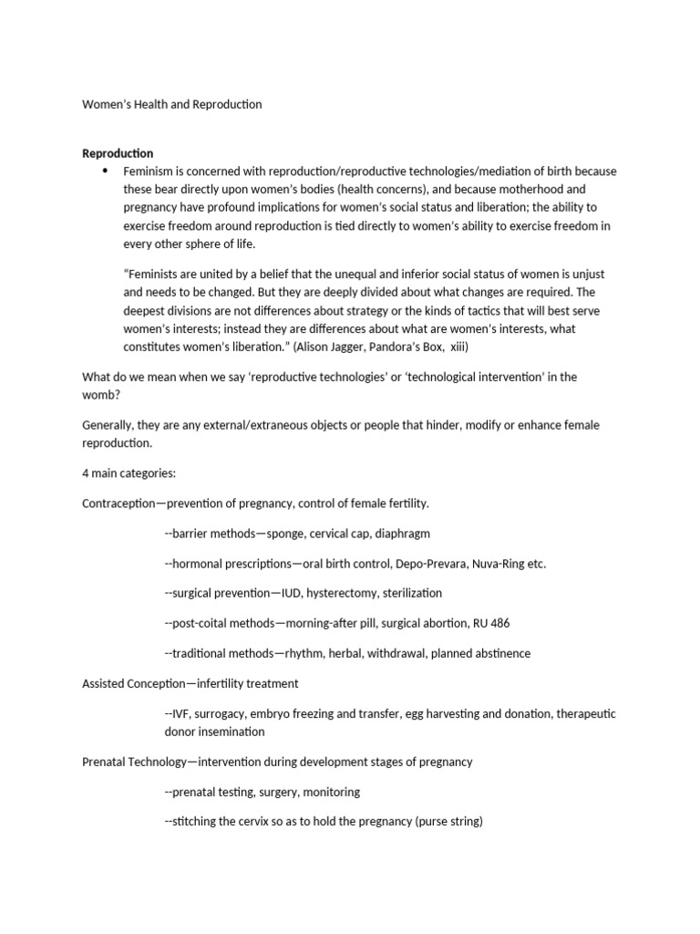 Womens Health and Reproduction | PDF | Family Planning | Abortion