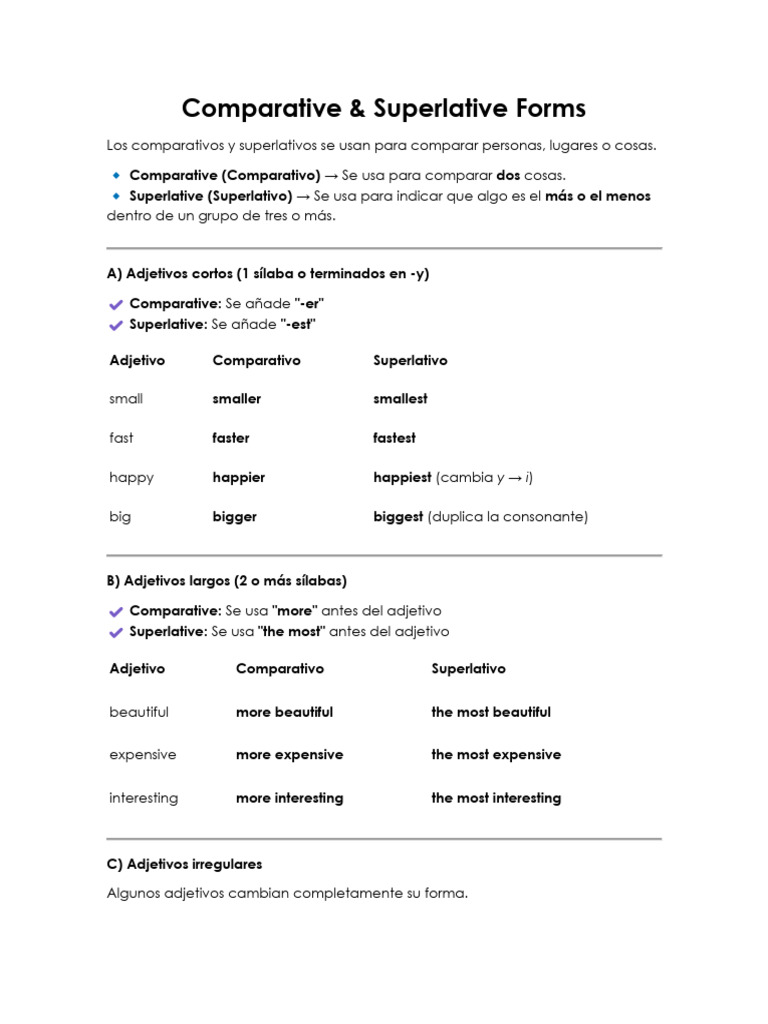 Comparative & Superlative Forms | PDF