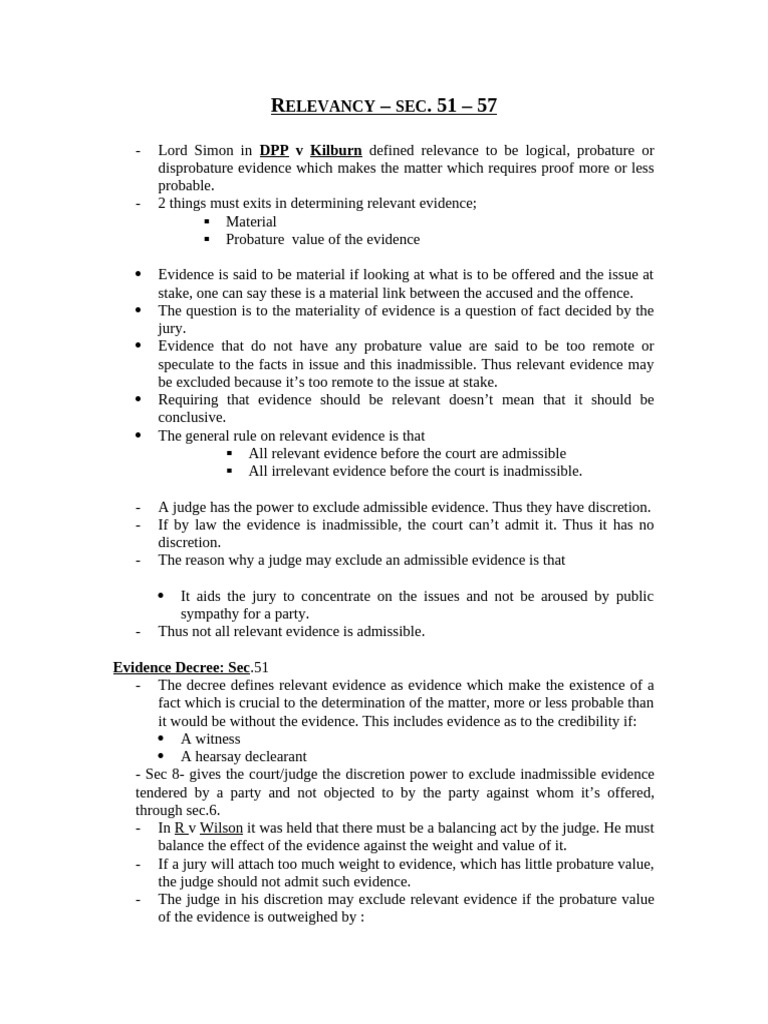 Understanding Relevant Evidence in Law | PDF | Evidence (Law) | Hearsay
