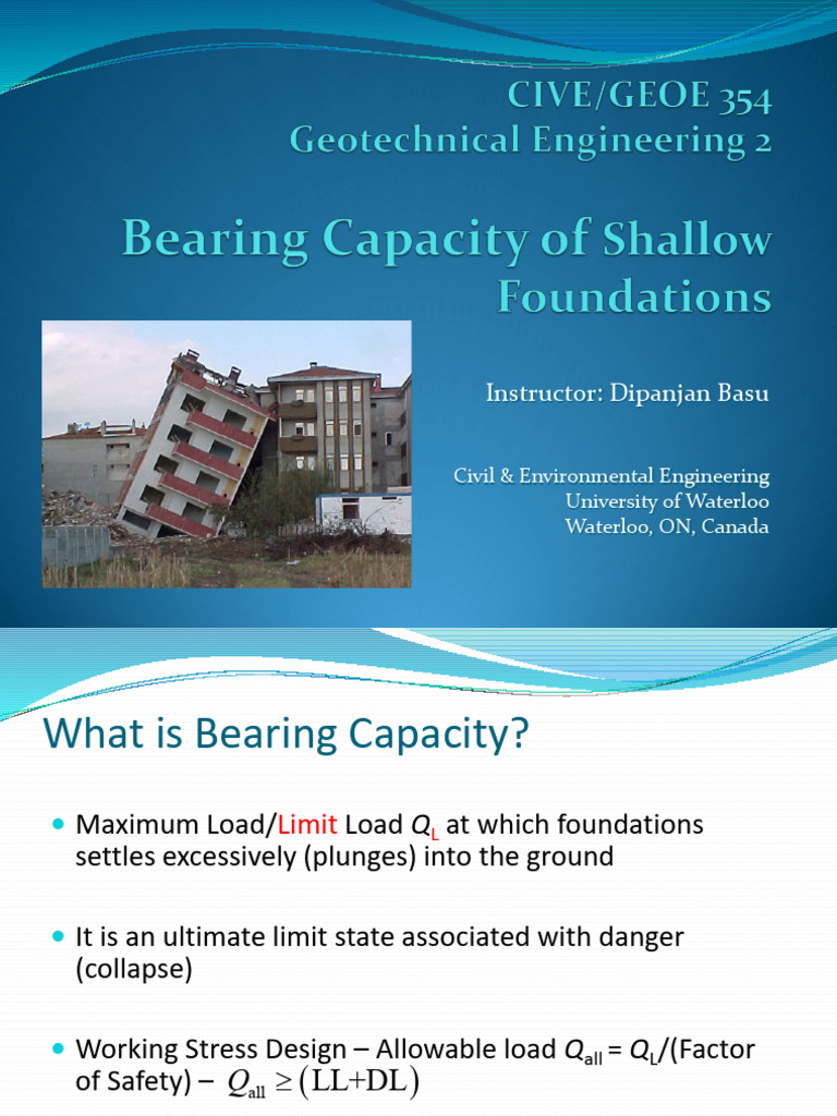 Understanding Bearing Capacity in Foundations | PDF | Applied And ...