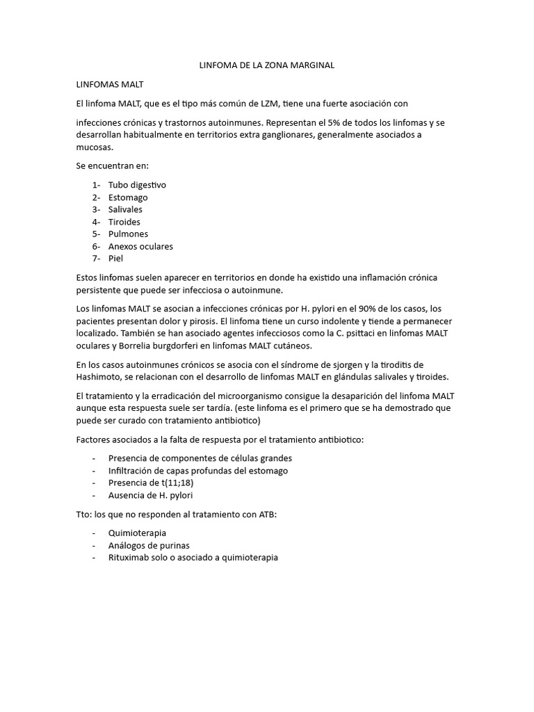 Linfoma de La Zona Marginal | PDF