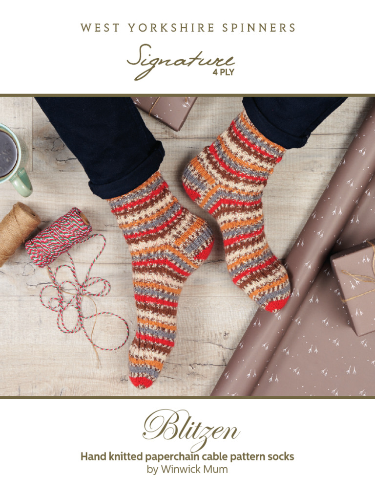 Wys Signture 4ply Blitzen Socks Wys98065 Dbp00091 | PDF | Knitting ...