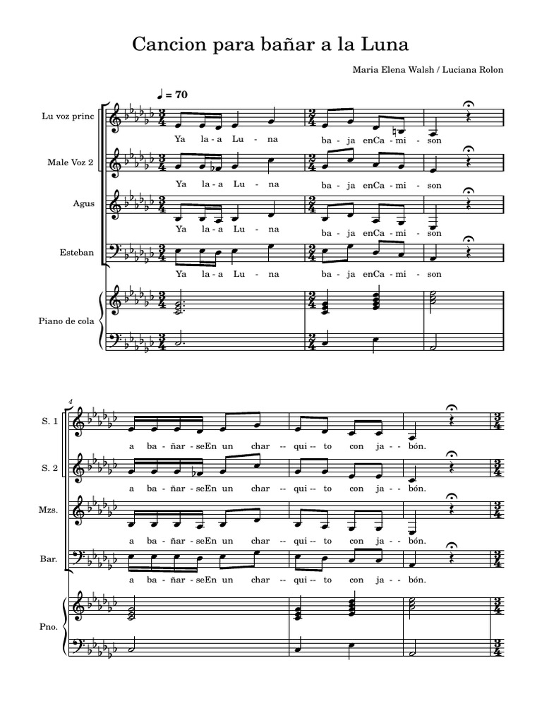 Canción "Bañar a la Luna" de Walsh | PDF