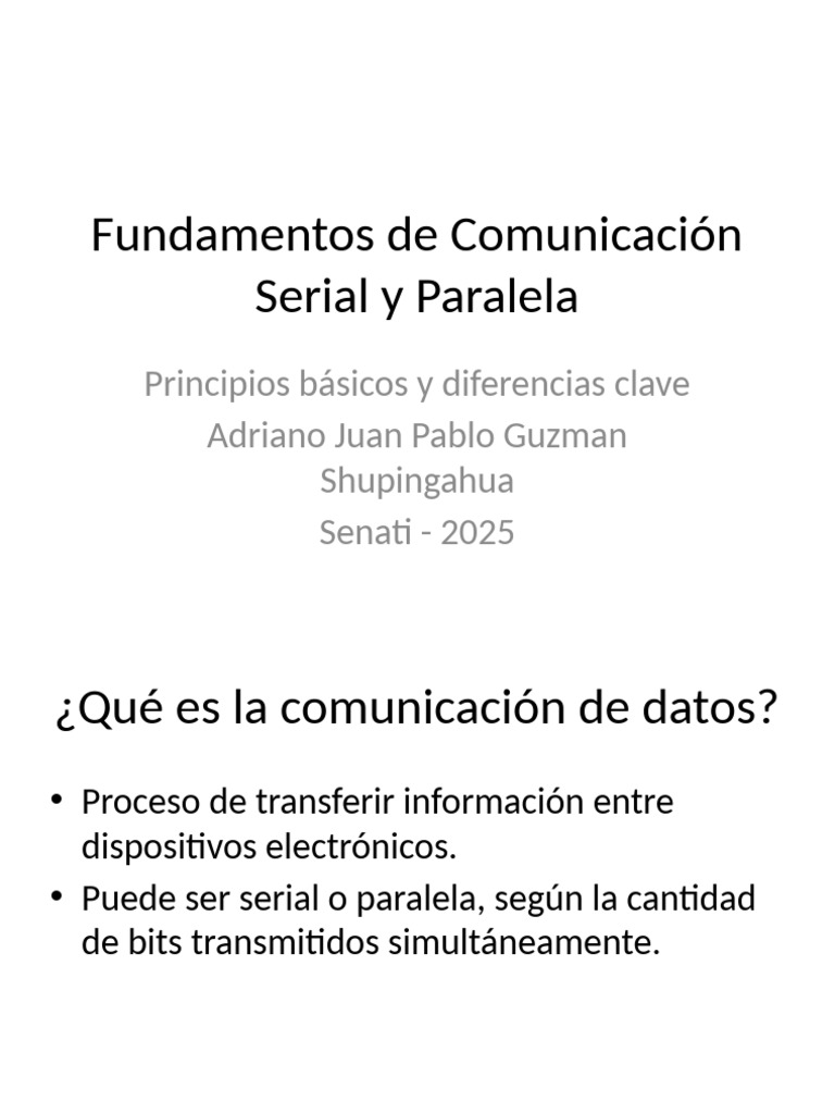 Fundamentos Comunicacion Serial Paralela | PDF