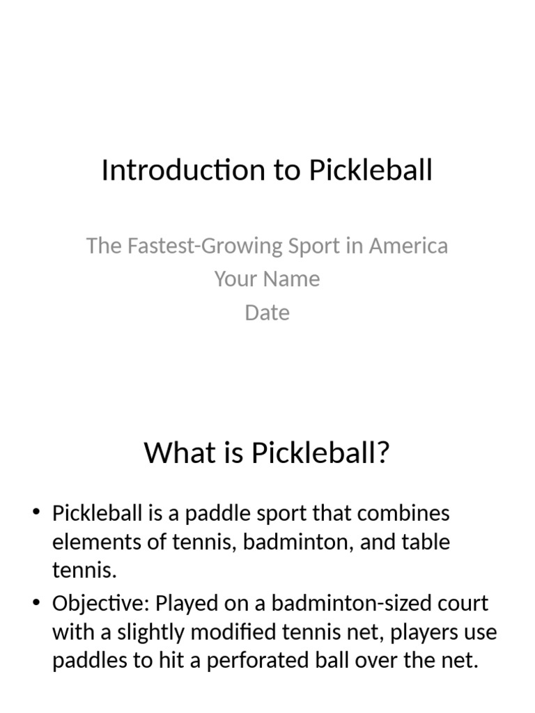Pickleball Presentation | PDF