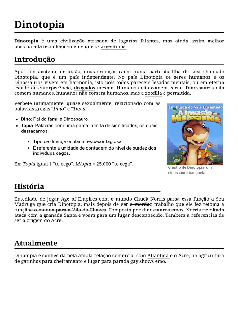 Dinotopia: Sátira e Cultura Alternativa | PDF