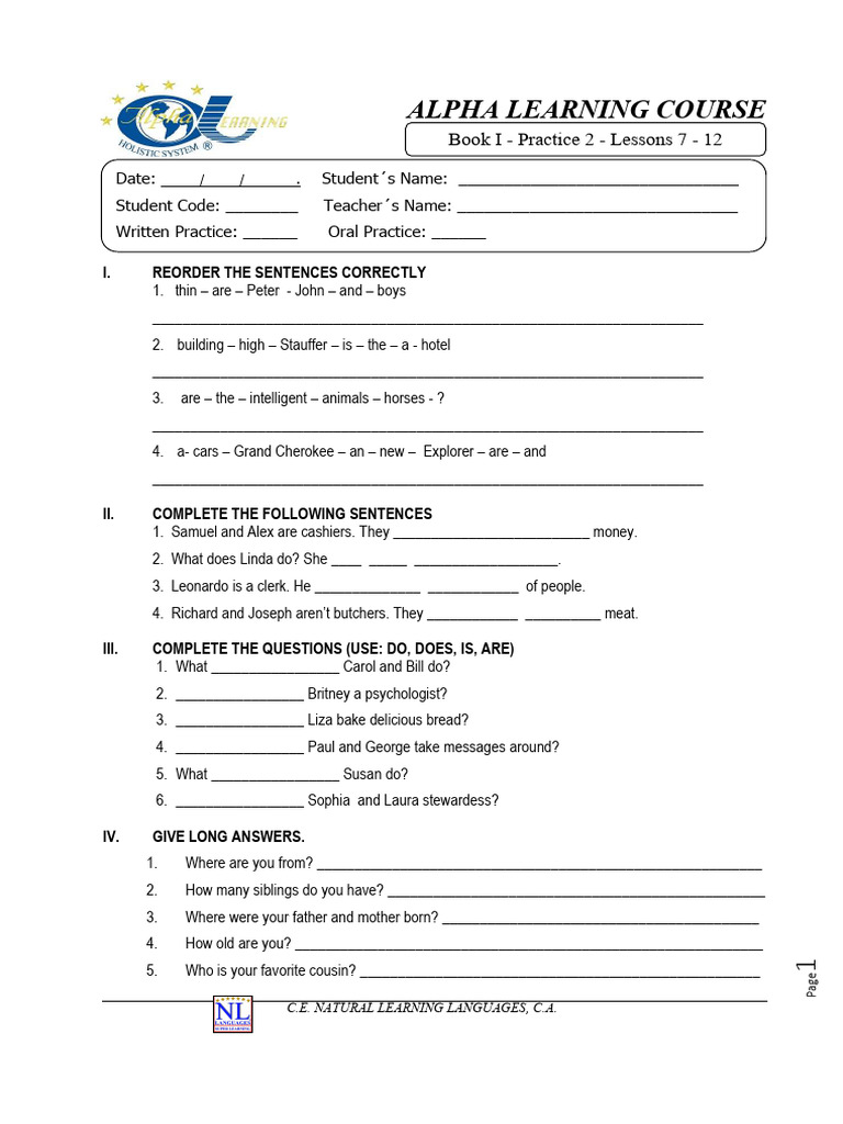 B1 - Test 2 - Lessons 7-12-NL | PDF