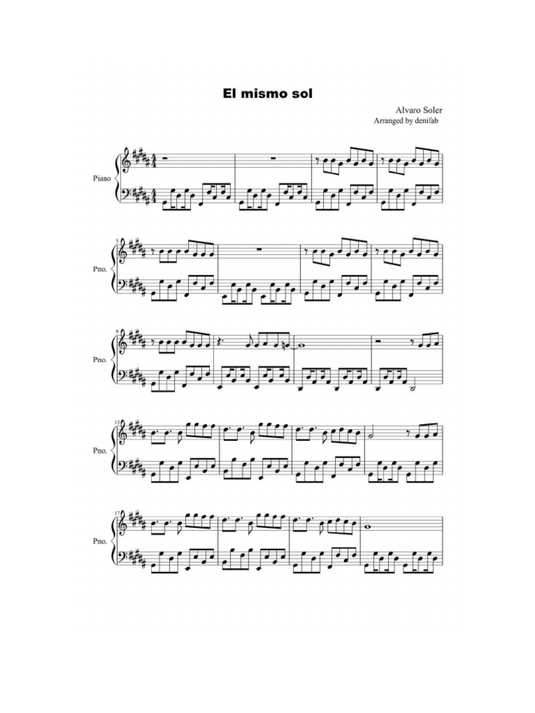 El mismo sol. Alvaro Soler | PDF