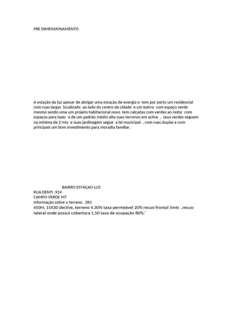 Pre Dimensionamento | PDF