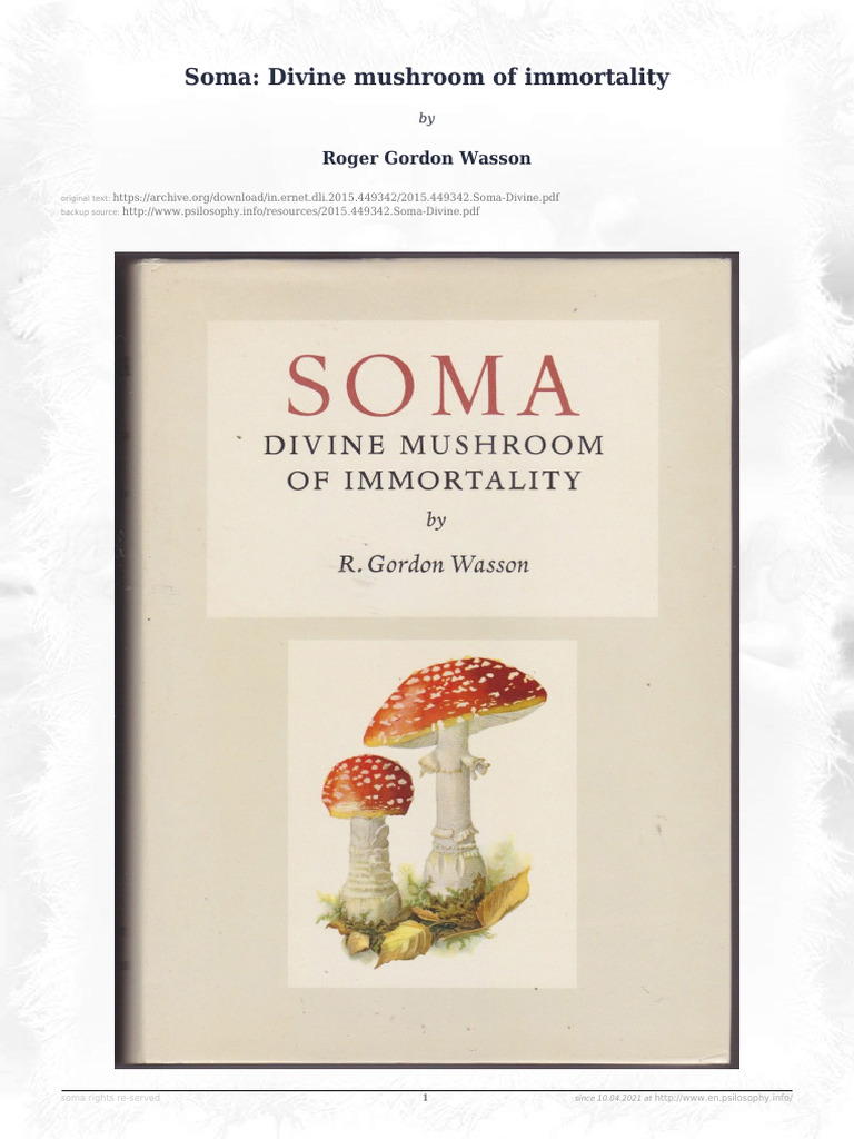Soma Divine Mushroom of Immortality - R. G. Wasson | PDF | Deities