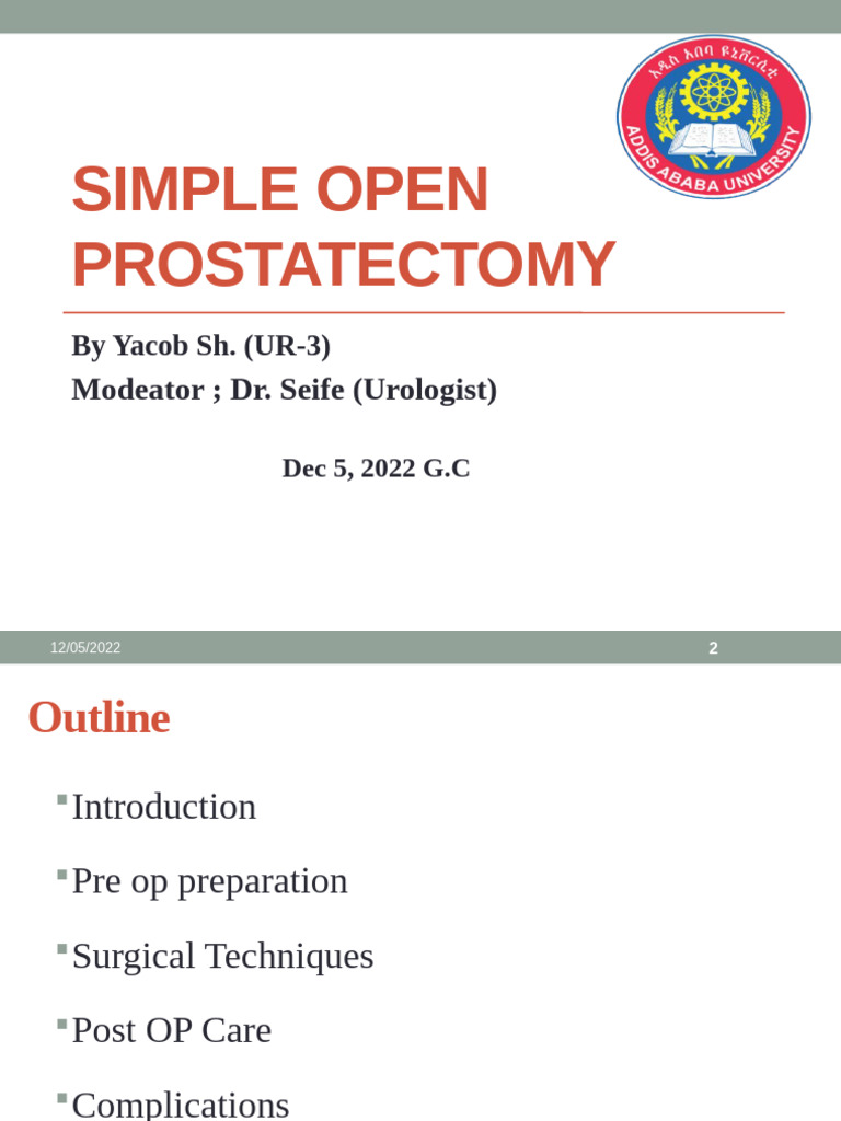 Simple Open Prostatectomy | PDF | Urinary Incontinence | Prostate
