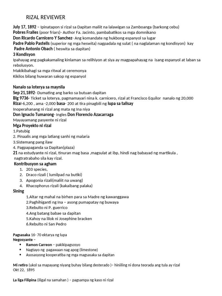 Rizal Sa Dapitan | PDF