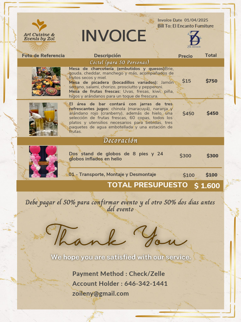 Invoice Zol | PDF | Alimentos | Cocina