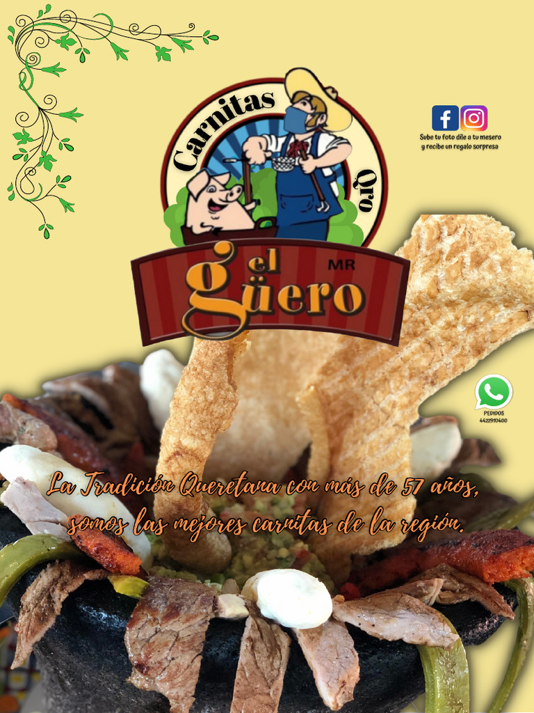 MENÚ CARNITAS GARFIAS QUERÉTARO by CELESTE SASTURRIAS | PDF