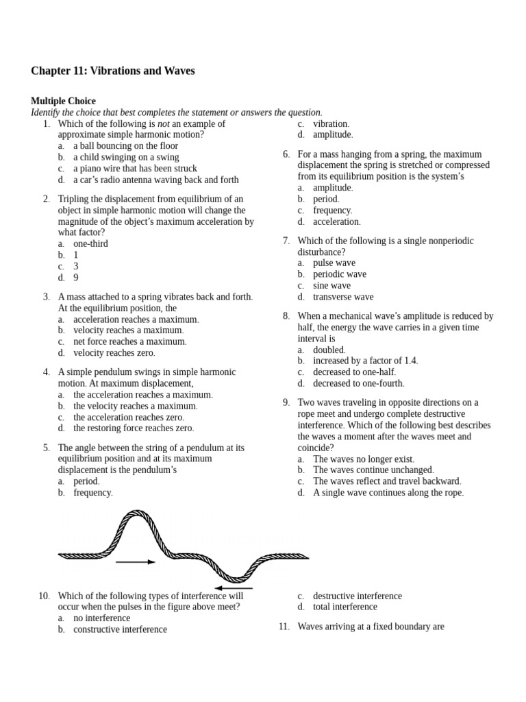 Vibrations and Waves Quiz Insights | PDF | Waves | Oscillation