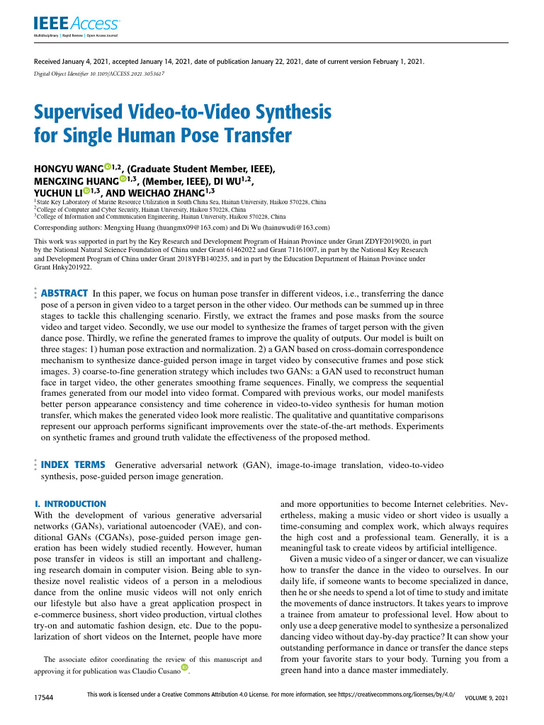 Supervised Video-to-Video Synthesis For Single Human Pose Transfer ...