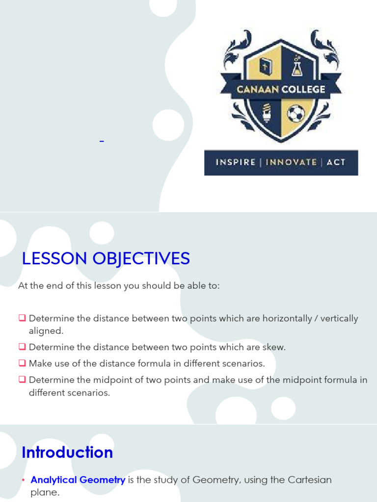 L1 Distance and Midpoint | PDF | Cartesian Coordinate System | Analytic ...