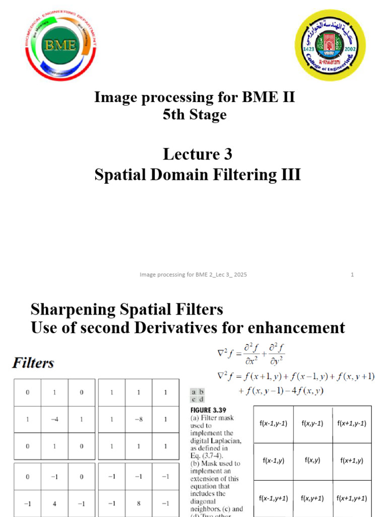Lec 3 Spatial Domain Filtering Iii Pdf Vision Image Processing