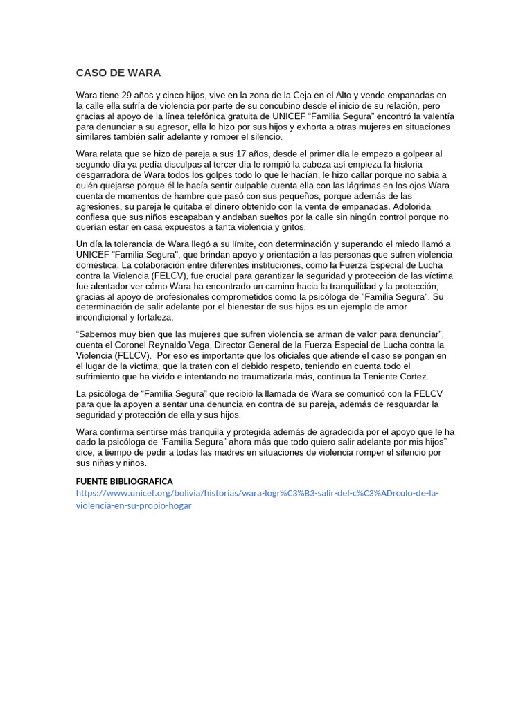 Caso de Wara | PDF | Violencia