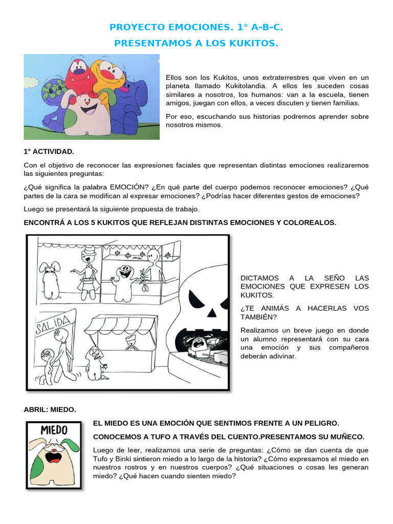 Actividades para trabajar el miedo en niños | PDF | Temor | Las emociones