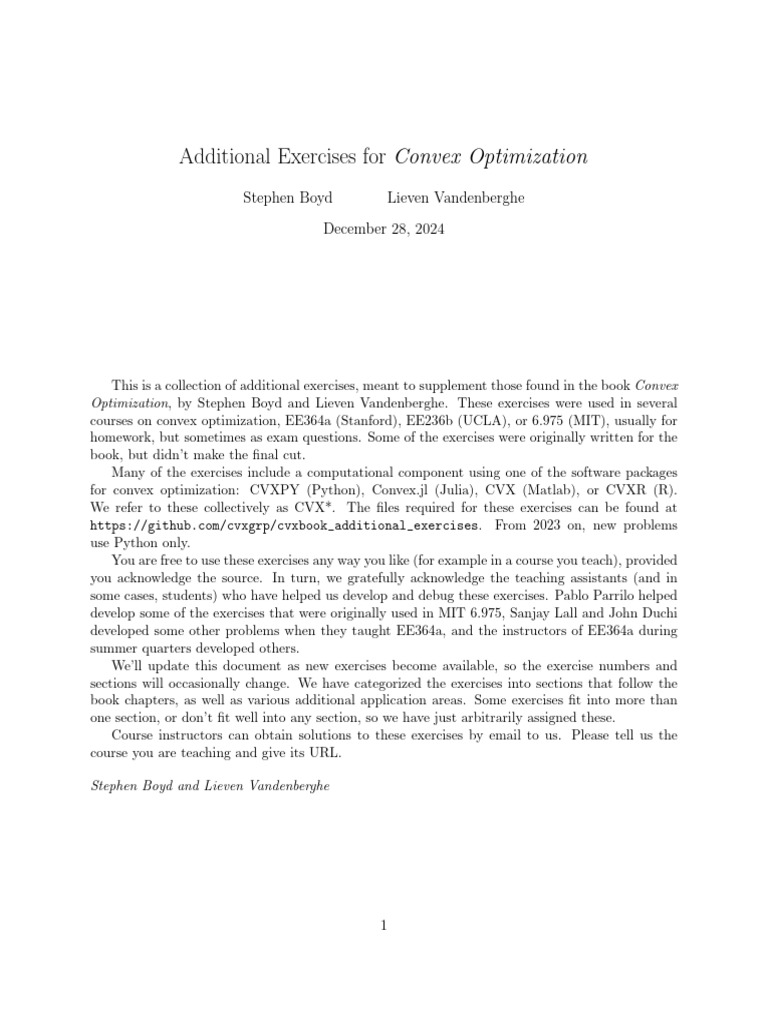 additional_exercises | PDF | Mathematical Optimization | Functions And Mappings