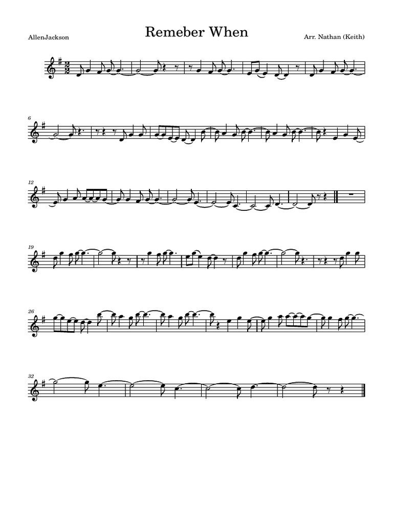 Allen Jackson's "Remember When" Arr. | PDF