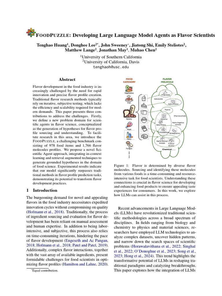 2-FoodPuzzle Developing Large Language Model Agents As Flavor ...