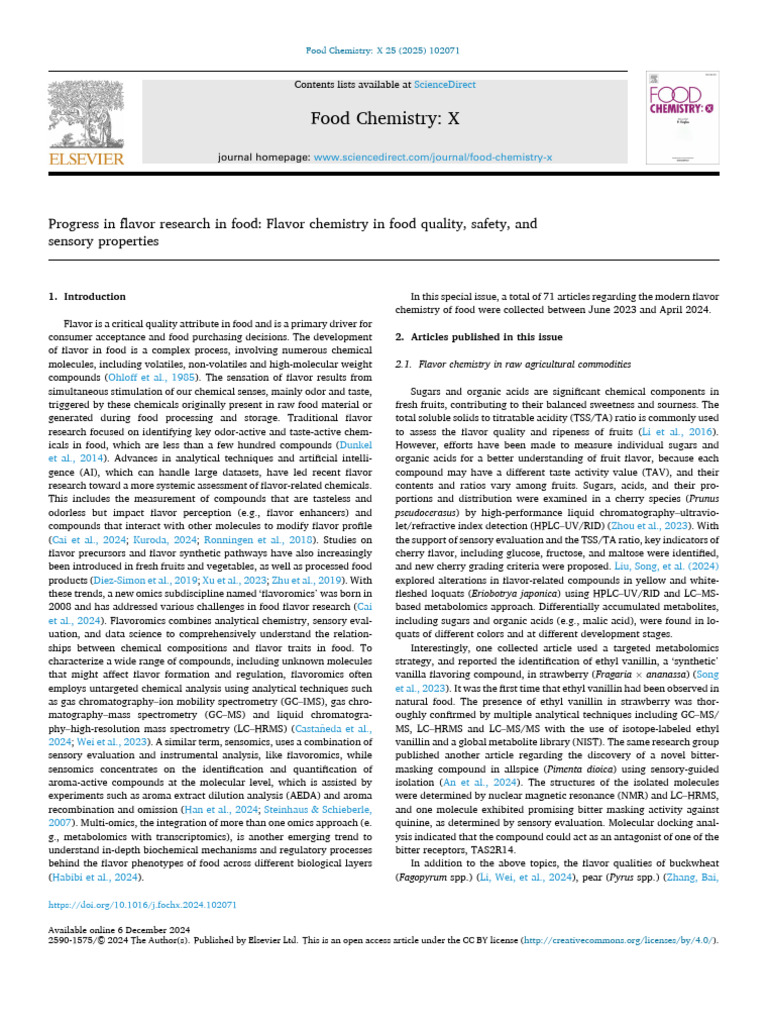 2-Progress in Flavor Research in Food Flavor Chemistry in Food Quality ...