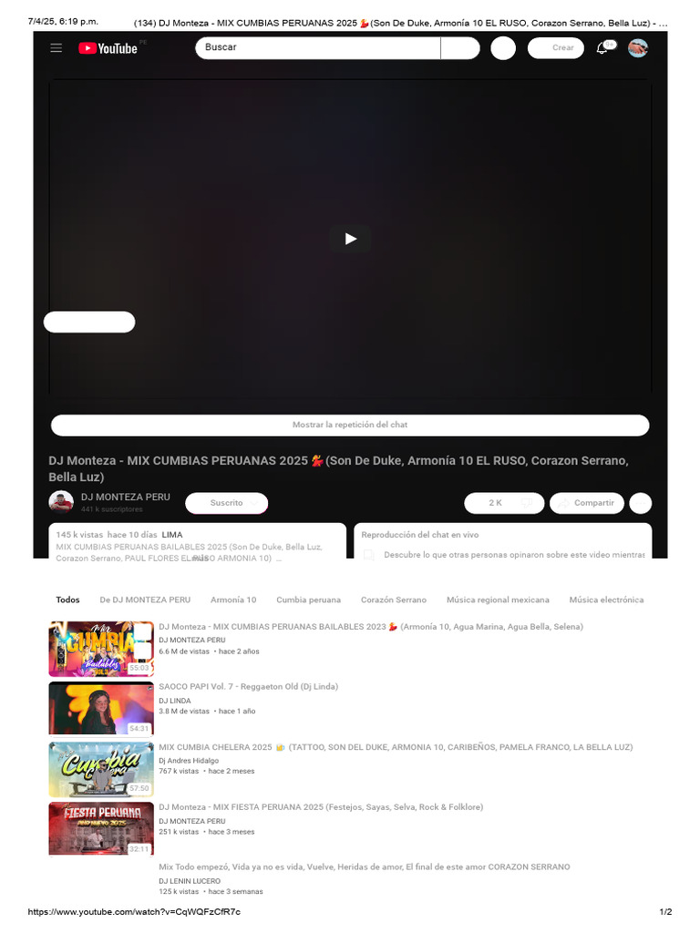 DJ Monteza - MIX CUMBIAS PERUANAS 2025? (Son de Duke, Armonía 10 EL ...