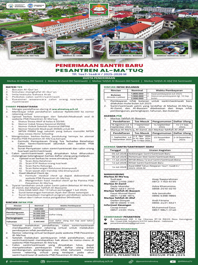 Brosur PSB Pesantren Al-Ma'tuq 2025-2026 | PDF