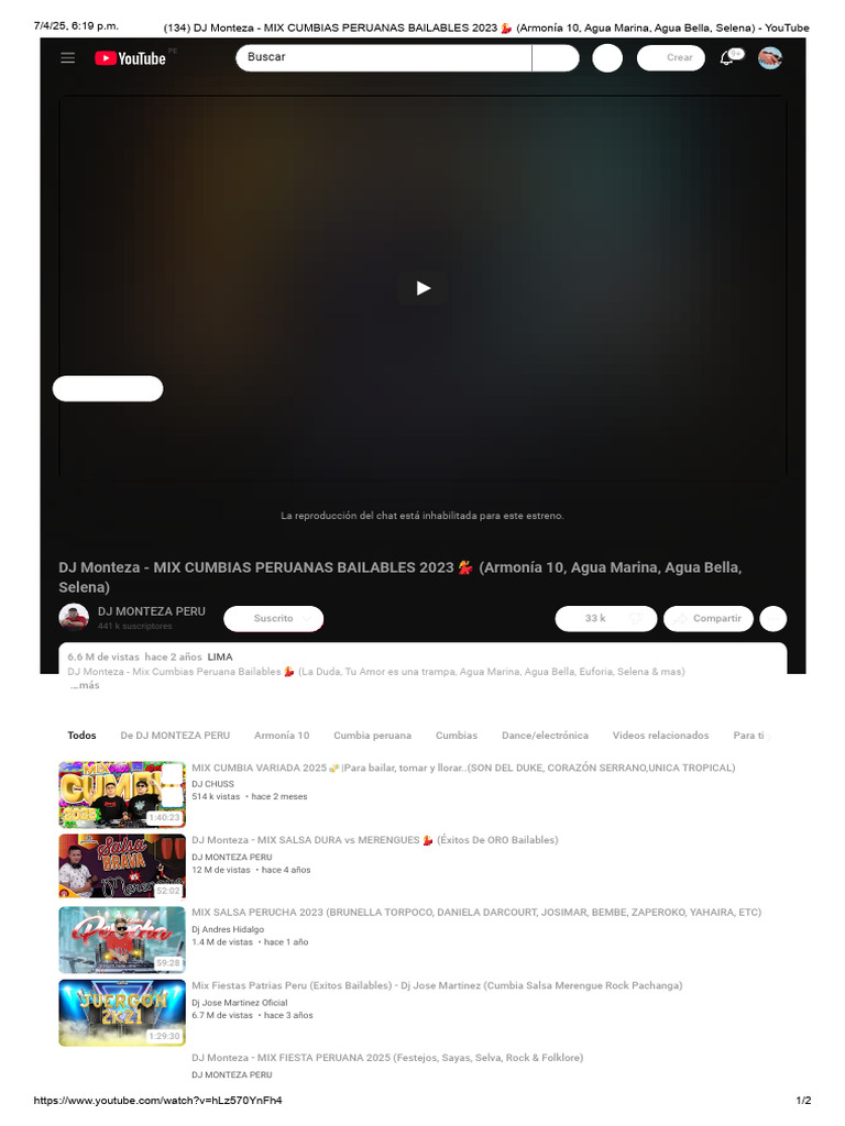 DJ Monteza - MIX CUMBIAS PERUANAS BAILABLES 2023? (Armonía 10, Agua ...
