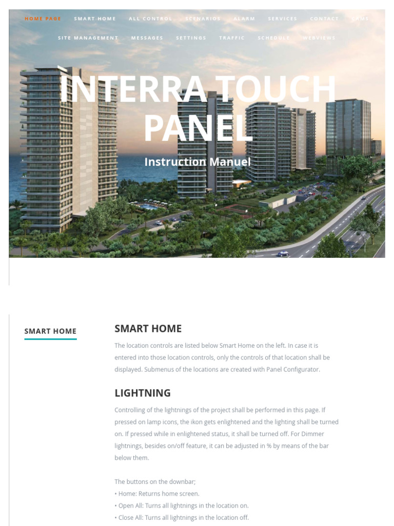 Interra Touch Screen Instruction Manuel | PDF | Menu (Computing) | Software
