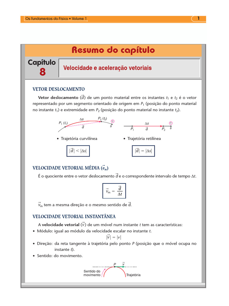 Velocidade e Aceleração Vetorial na Física | PDF | Geometria | Mudança