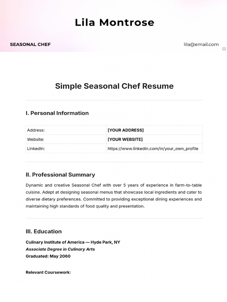 Simple Resume Template | PDF