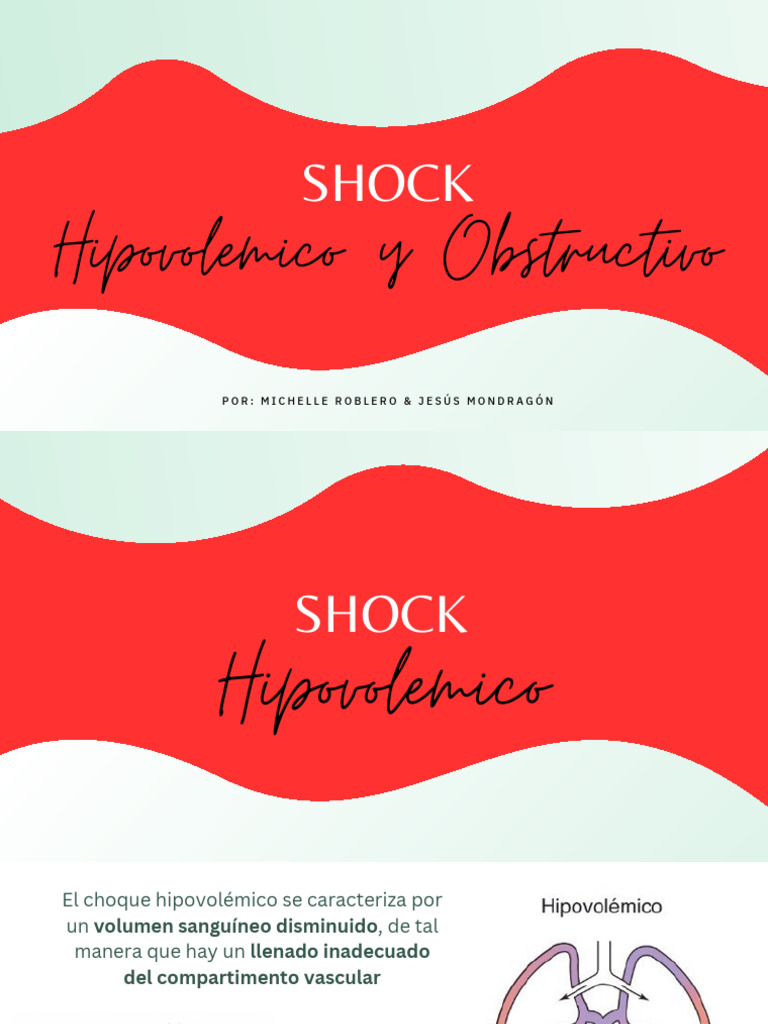 SHOCK HIPOVOLEMICO Y OBSTRUCTIVO | PDF | Enfermedades y trastornos ...