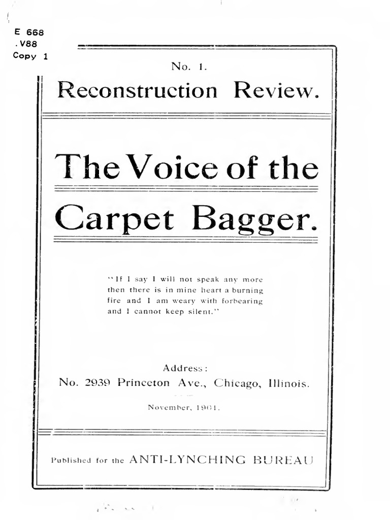 The Voice of The Carpet Bagger | PDF | Reconstruction Era | James ...