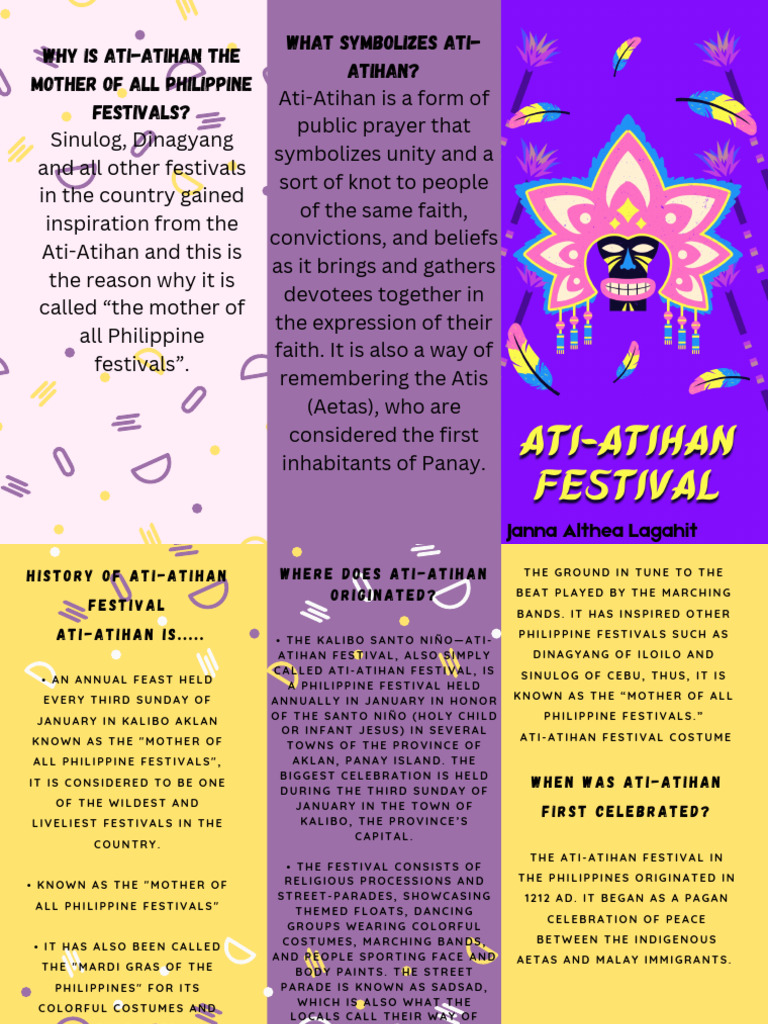 Yellow and Purple Modern Art Festival Pamphlet Trifold Brochure ...