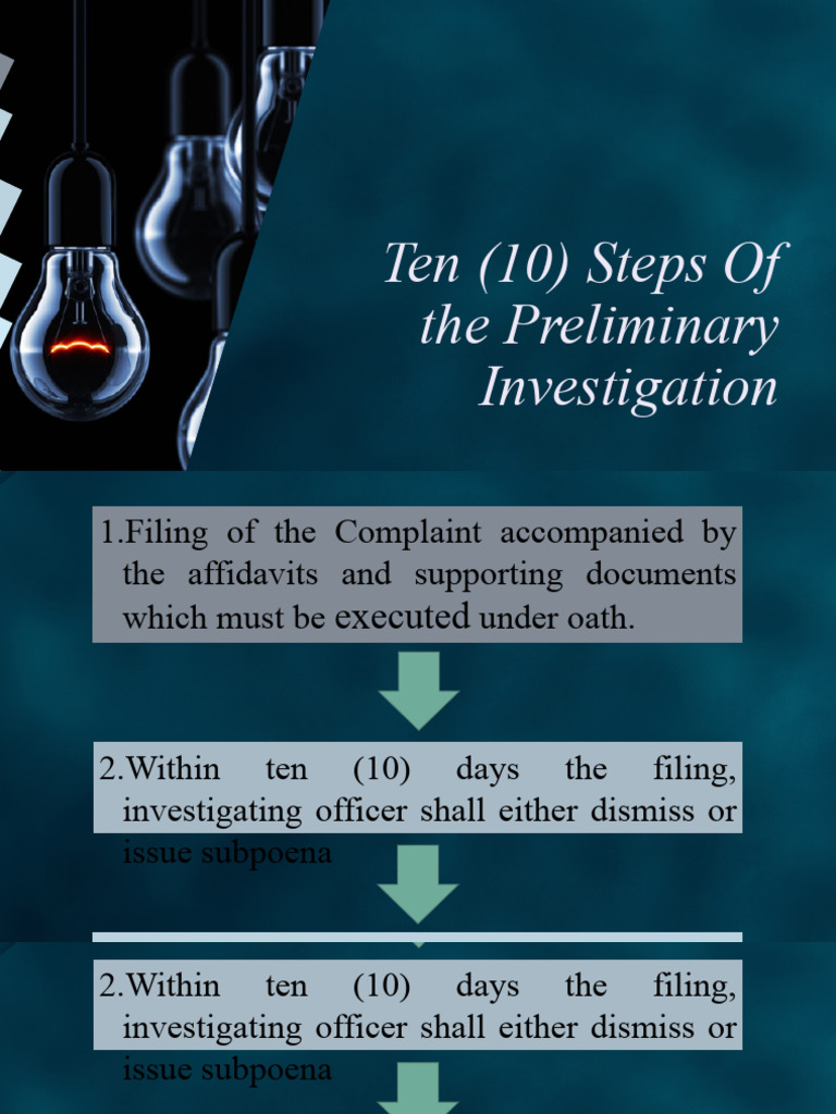 10 Steps in Preliminary Investigation | PDF