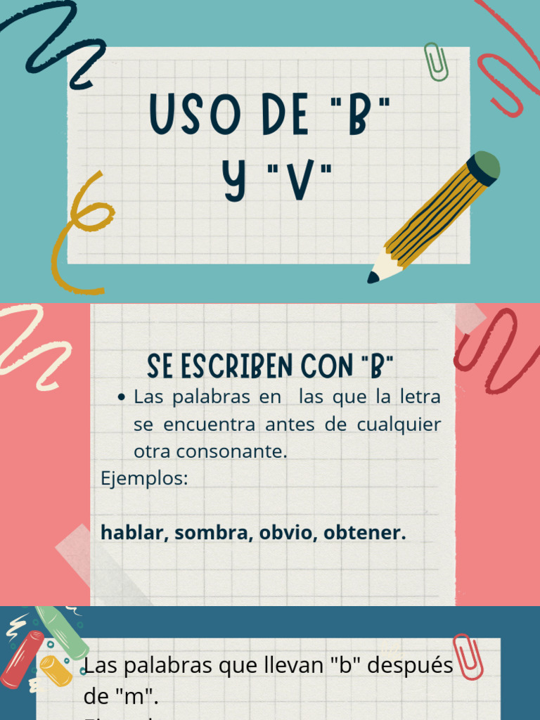 Reglas de Uso de "B" y "V" en Español | PDF