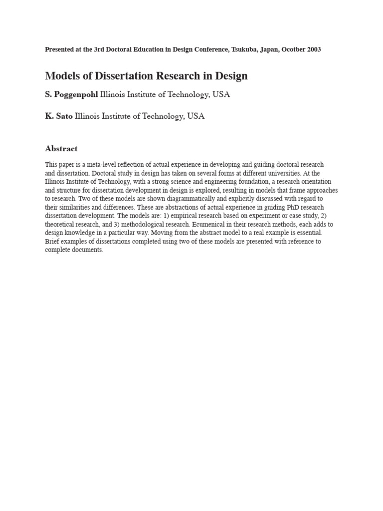 Models of Dissertation Research Indesign | PDF
