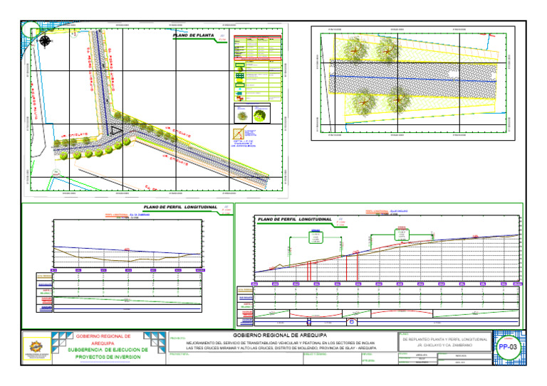 Plano de Replanteo Calles y Jirones Arquitectura-Planta Perfil - A4 | PDF
