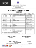 GRADE 3 Class Program 2024 2025 FINAL MATATAG | PDF | Science | Educational Institutions