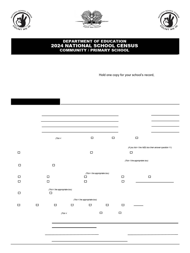 2024 School Census Form Primary | PDF | Toilet | Teachers
