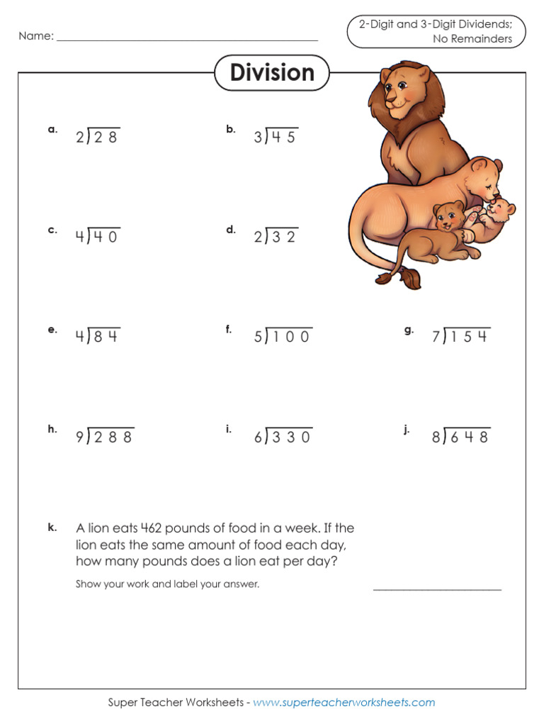 Division Worksheets Answer Key | PDF