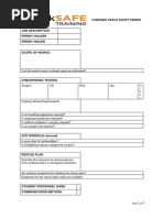 Confined Space Entry Log Sheet | PDF | Technology & Engineering