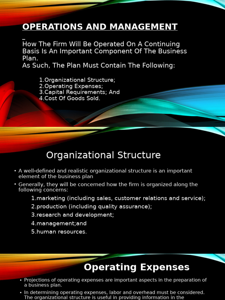 Operations and Management, Financial Data and Supporting Documents ...