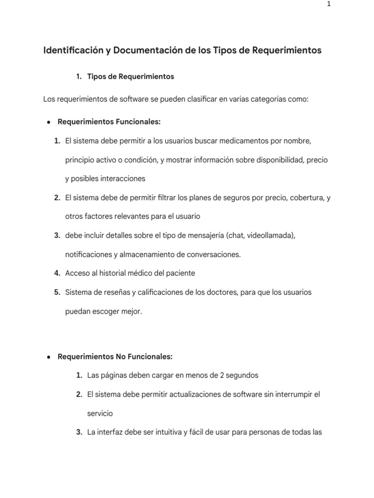 Tipos de Requerimientos en Ingeniería de Software | PDF | Usuario ...