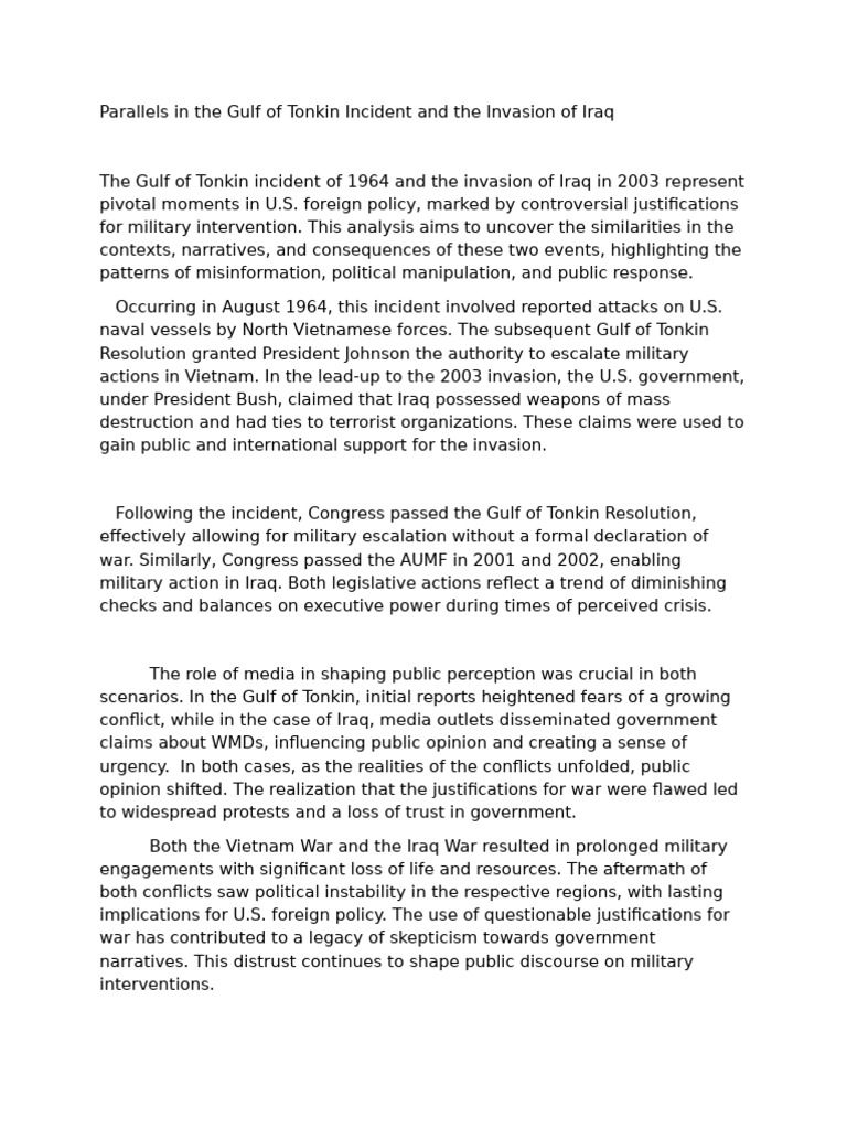 Golf of Tonkin | PDF | 2003 Invasion Of Iraq | Iraq War